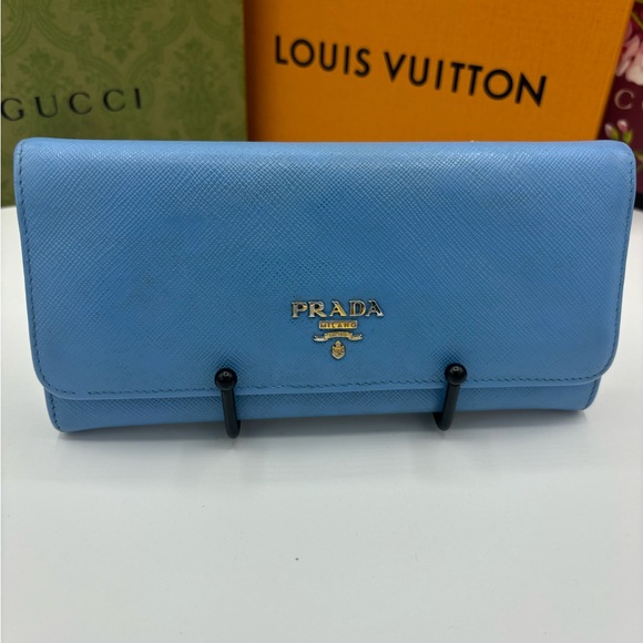 Prada | Bags | Prada Saffiano Double Snap Wallet | Poshmark